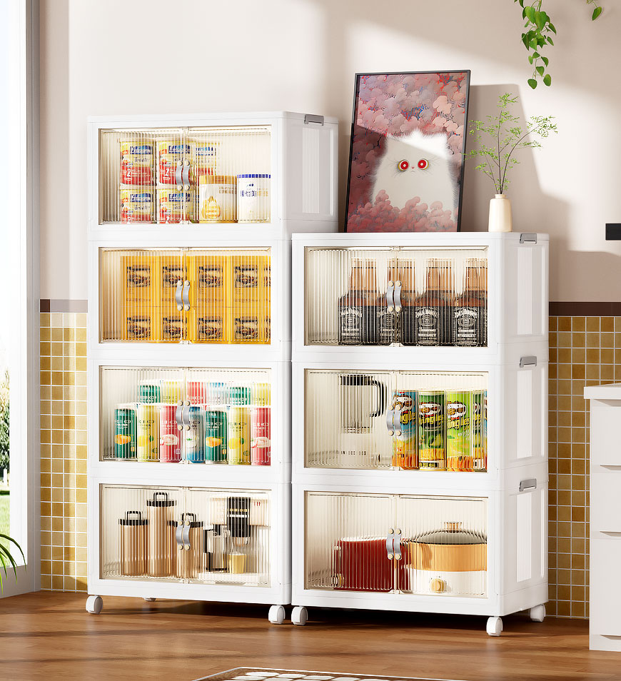 Joybos® Stackable Storage Bins with Lids and Doors