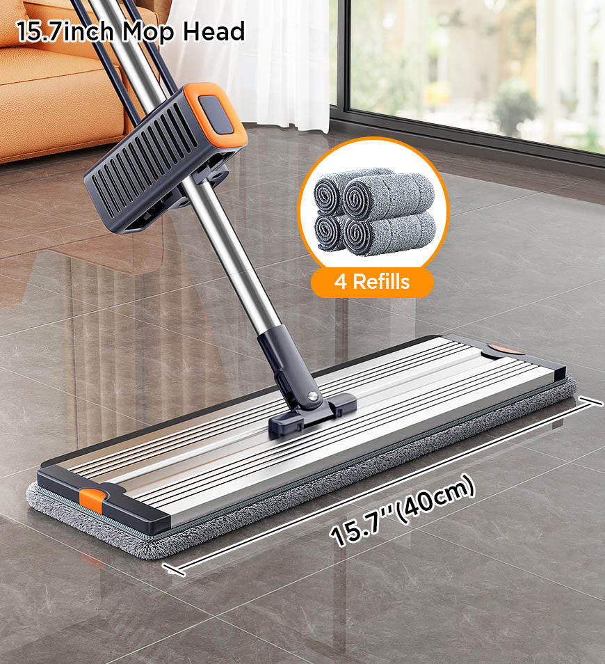 Joybos® Rotating Large Flat Mop Set With Dewatering Scraper Z147