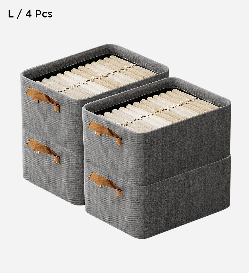 Joybos®cotton Linen Foldable Open Storage Basket With Handles F44
