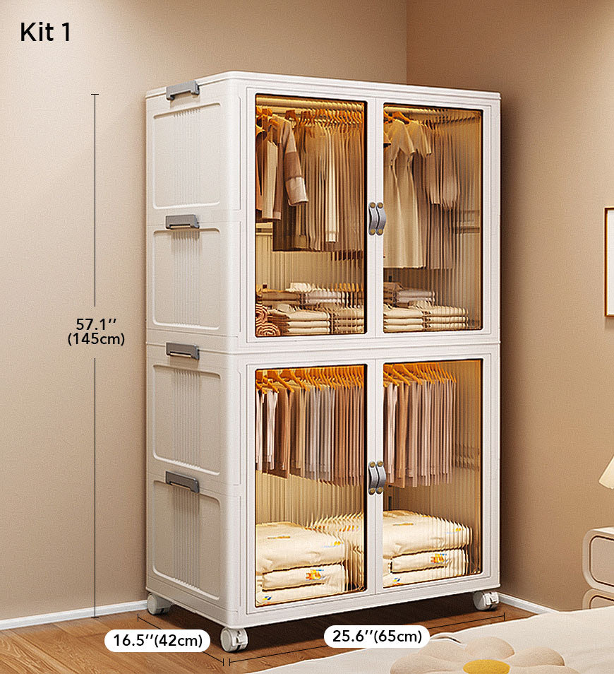 Joybos® Large Stackable Wardrobe Closet Organizers With Lids And Wheel