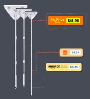 Joybos® 65 Inches Rotating Triangle Wall Mop Cleaner With Window Squee