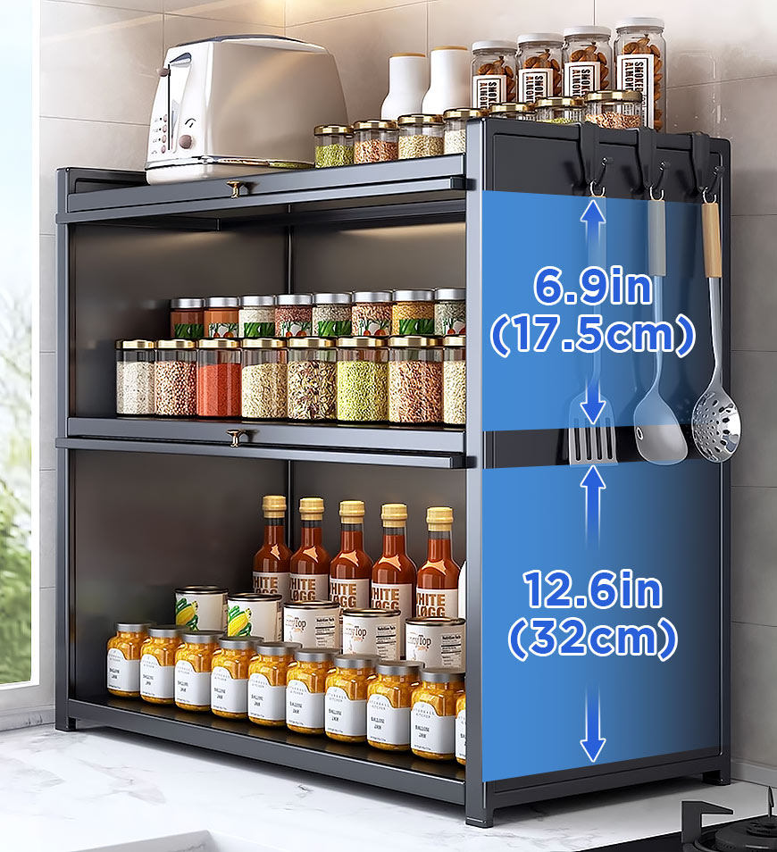 Joybos® 3-tier kitchen shelf, placed on the workbench, suitable for sp