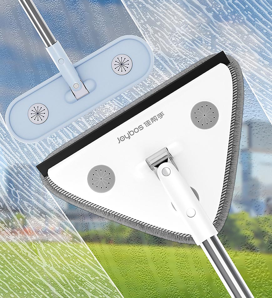 Joybos® Long Handled Wall Cleaner with Microfiber and Chenille Pad Z13