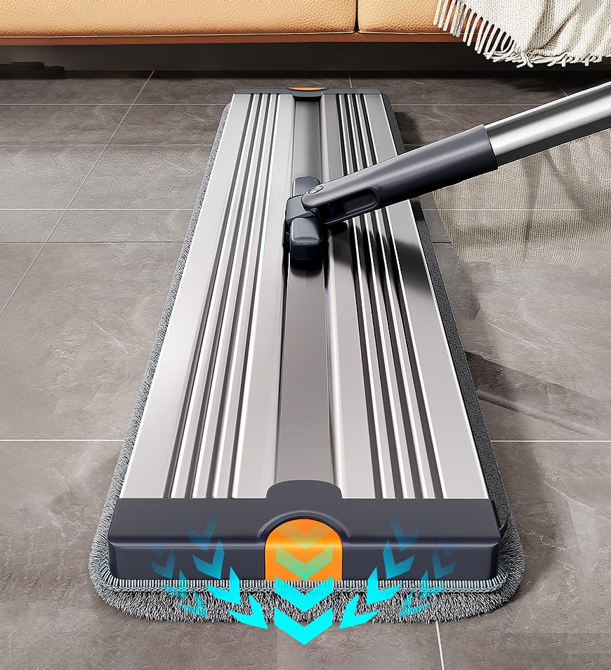 Joybos® Rotating Large Flat Mop Set With Dewatering Scraper Z147