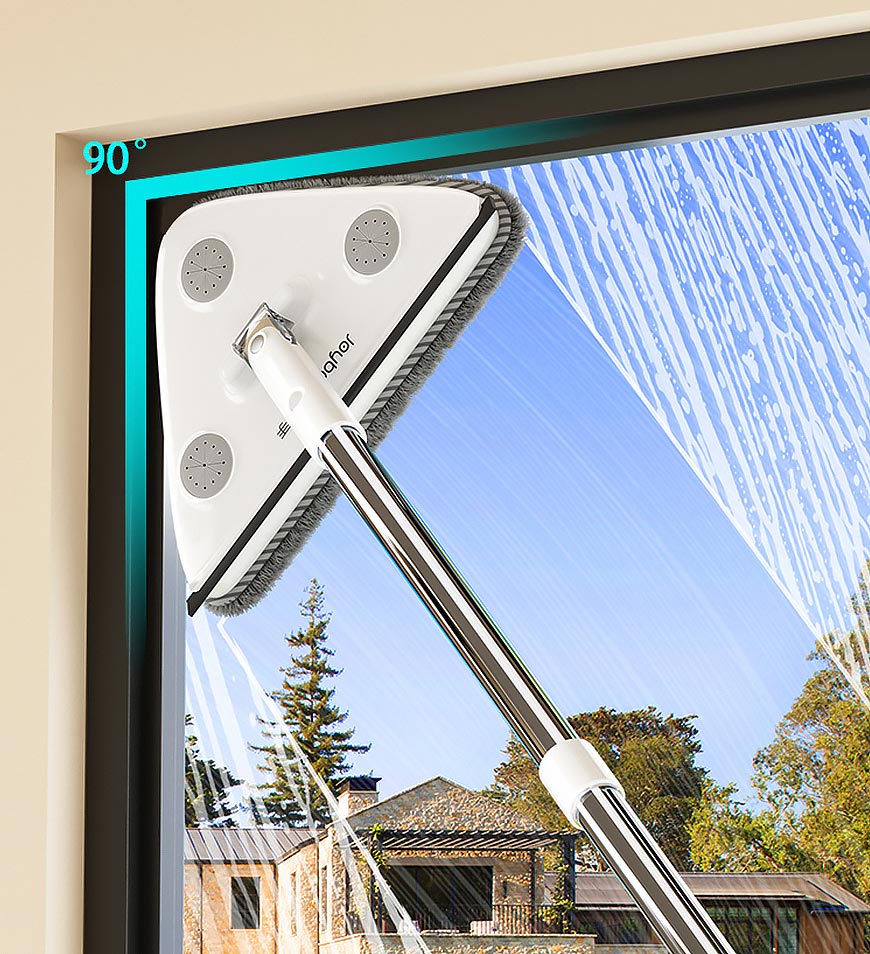 Joybos® Long Handled Wall Cleaner with Microfiber and Chenille Pad Z13