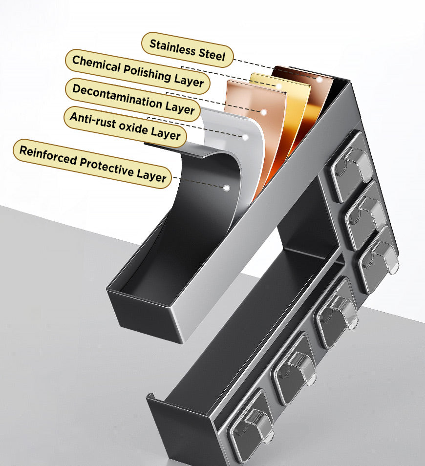 Joybos® Kitchen Multifunctional Wall-Mounted Metal Spice Rack With 6 S