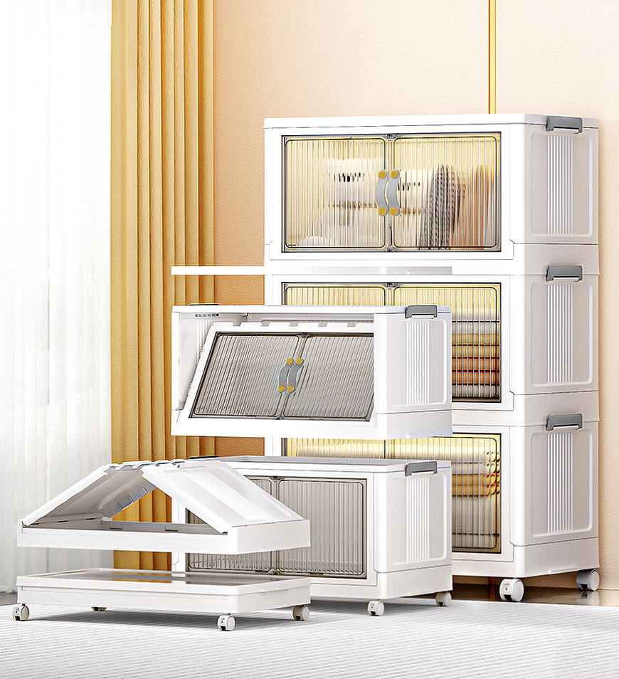 Joybos® Large-Capacity Folding Storage Bins With Lids and Wheels