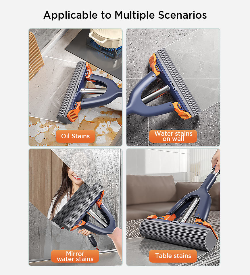 Joybos® Wash Free Portable Self Squeeze Short Mini Mop Z65