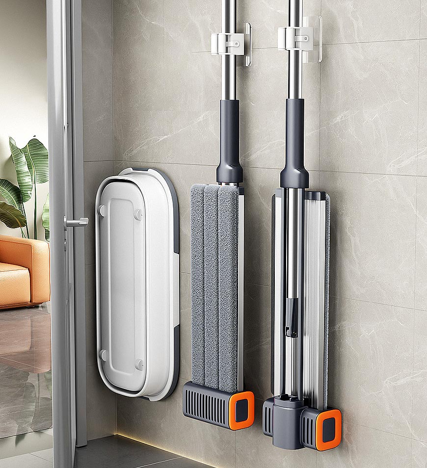 Joybos® Rotating Large Flat Mop Set With Dewatering Scraper Z147