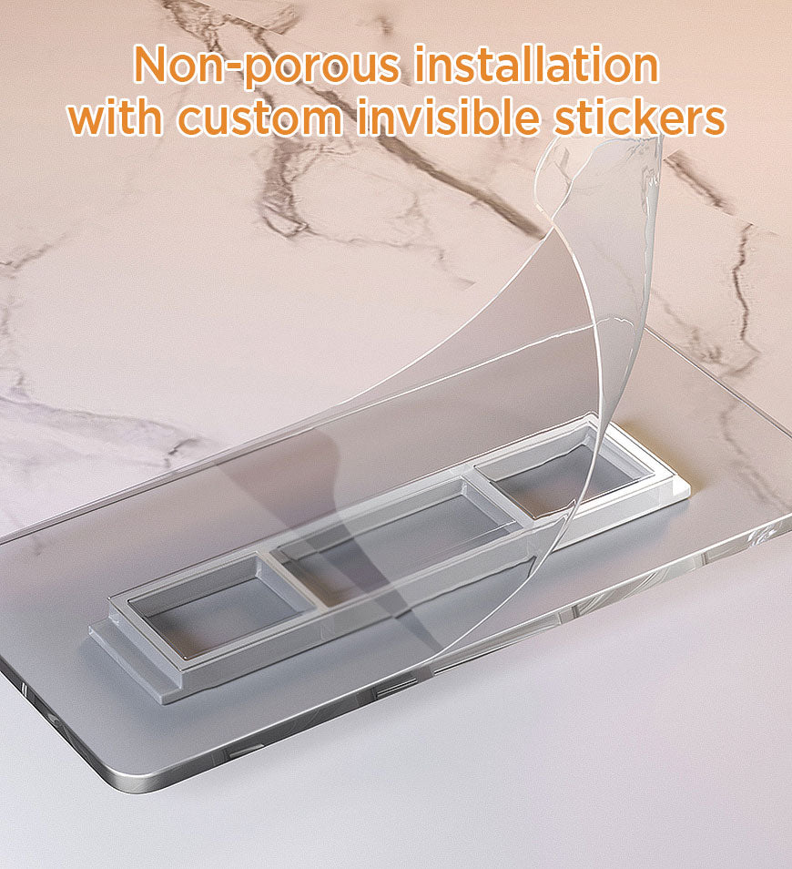 Joybos® Punch Free Wall Mounted Toothbrush ath For Bathroom With Cups