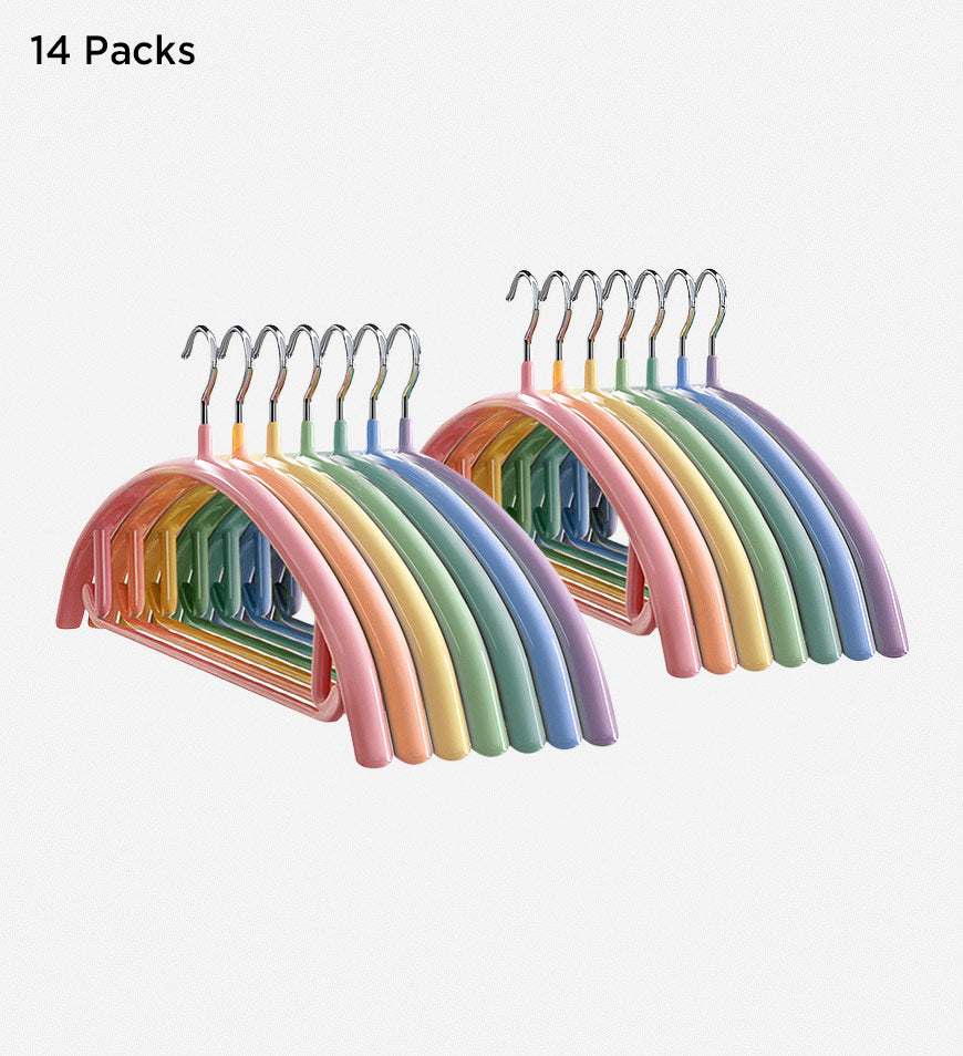 Joybos®16.5 " Non-Slip Space Saving Hangers in Rainbow Colors