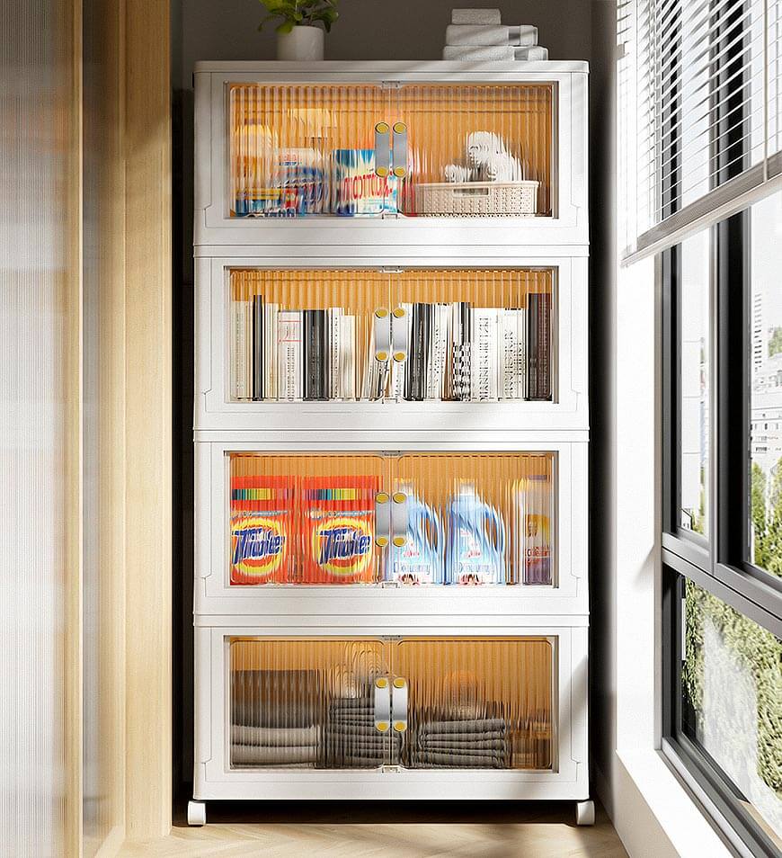 Joybos® Stackable Storage Bins With Lids And Doors
