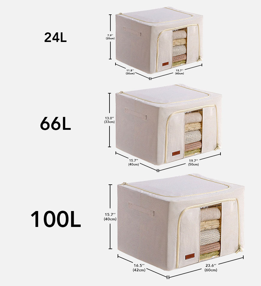 Joybos®Steel Frame Storage Bins with Reinforced Handle and Clear Windo