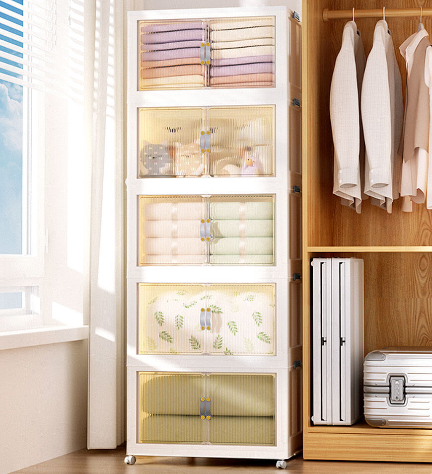 Joybos® Stackable Storage Bins with Lids and Doors Joybos® Stackable Storage Bins with Lids and Doors