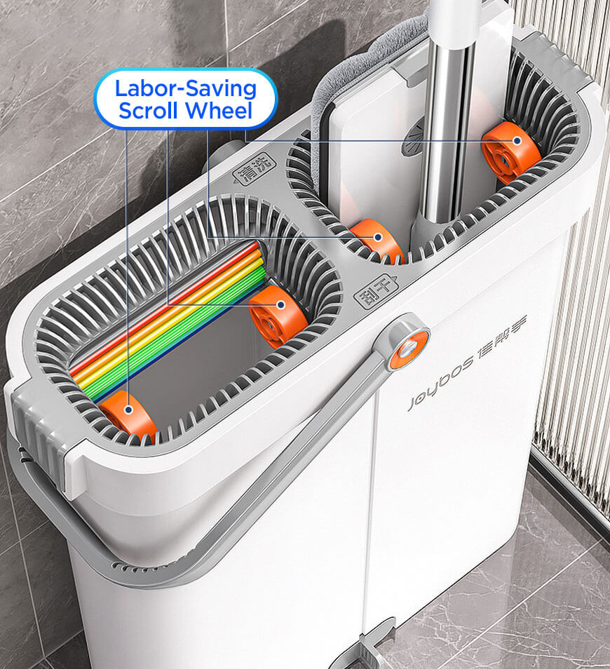 Joybos®Flat Floor Mop and Bucket Set with Aluminum Handle